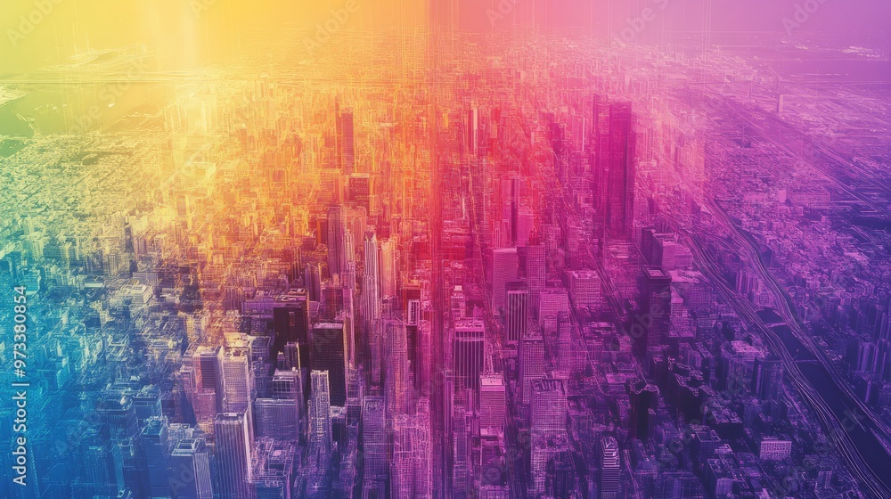 Heatmap of a city's temperature variation, with vibrant colors showing ...