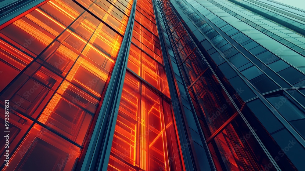 Heatmap of a skyscraper's internal temperature, with warm colors ...