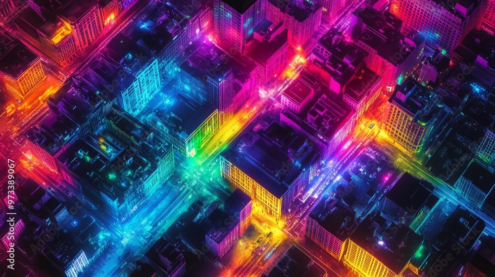 Heatmap of a city's nightlife, with vibrant colors showing the most ...