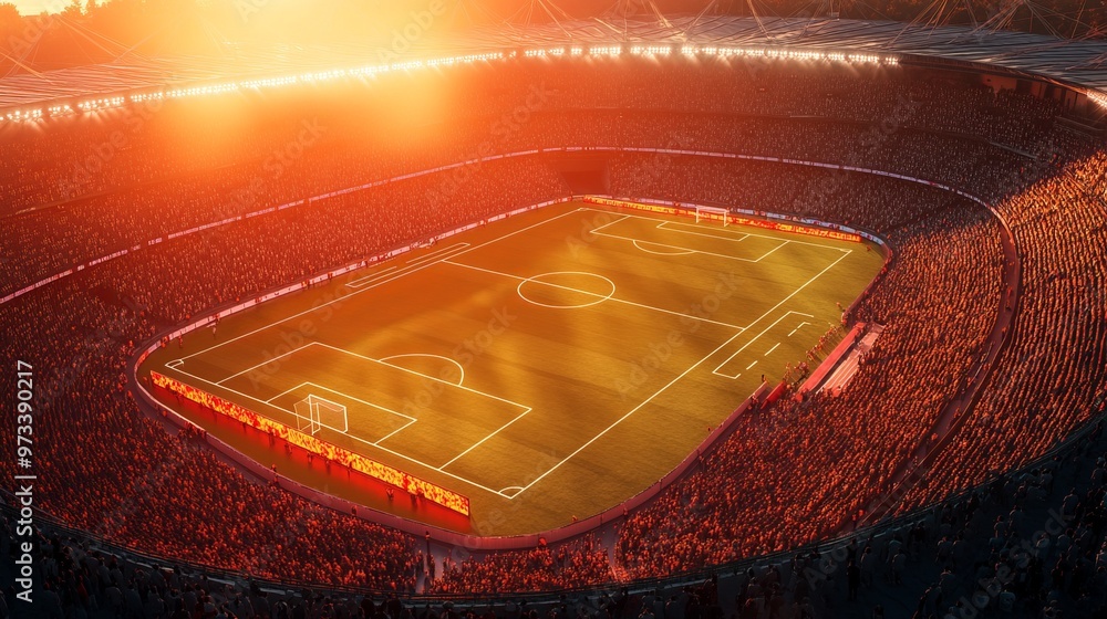 Heatmap of a stadium during a football match, with warm colors ...