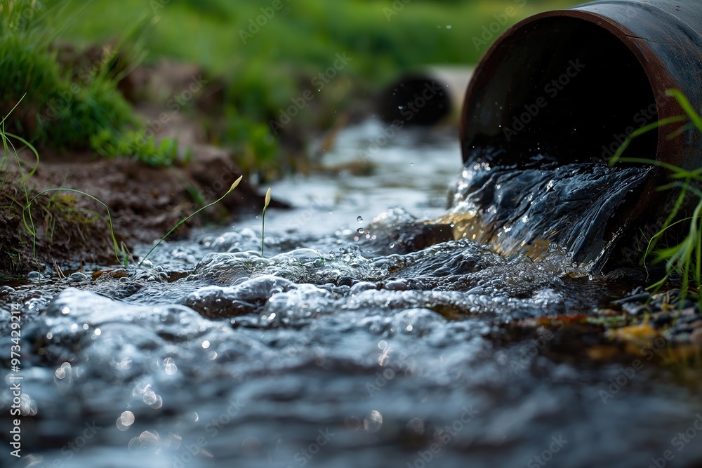 Wastewater flows from a pipe into a stream, highlighting the importance ...