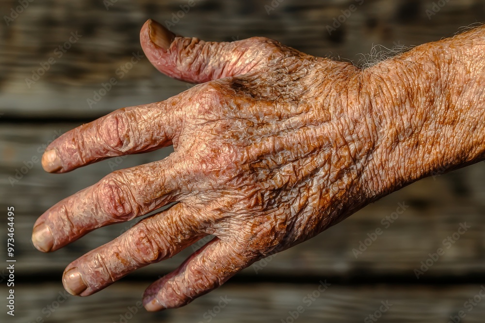 Spots on hands caused by aging. They are brown, gray or black in color ...