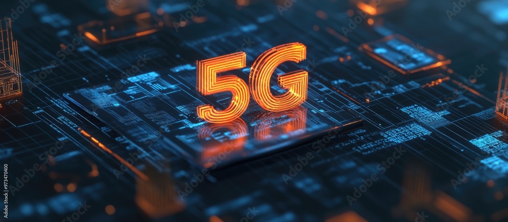 5G technology mind map concept on a blackboard illustrating the fifth ...