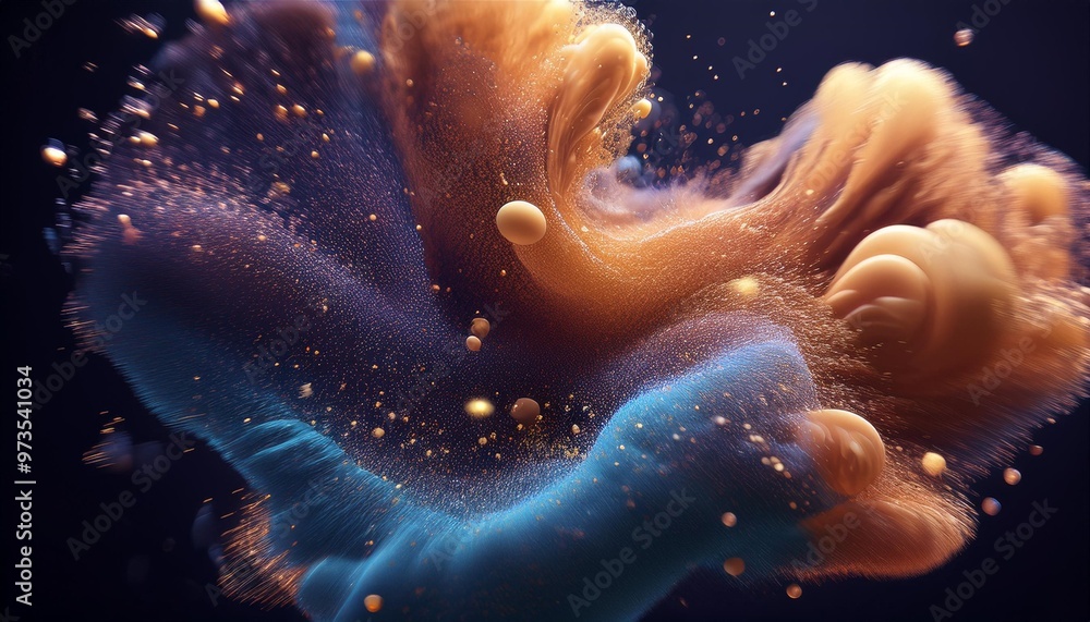 particles drifting and transforming into abstract shapes with smooth ...