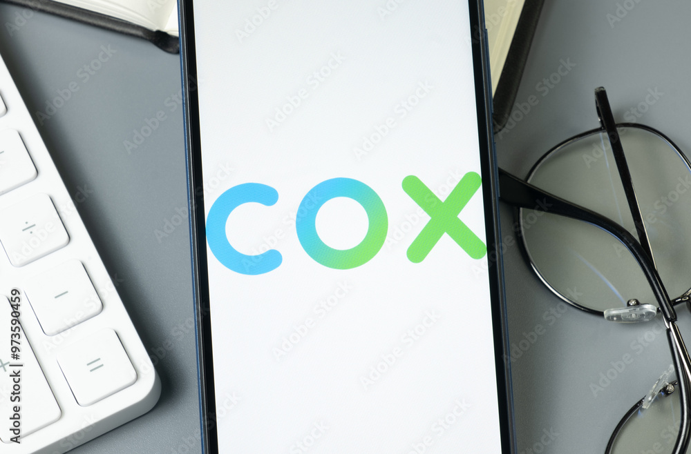 New York, USA - 30 August 2024: Cox Logo on Phone Screen, Company Icon ...