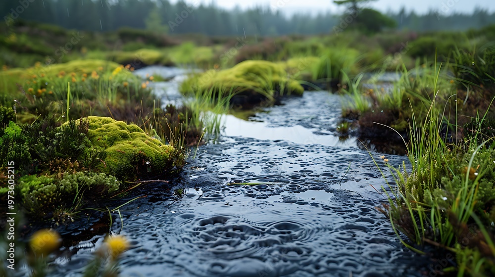 Threatened peatland ecosystem storing carbon, highlighting the dense ...