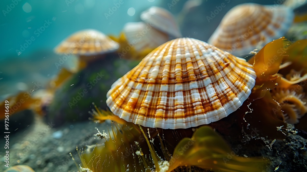 Ocean acidification affecting shellfish formation, illustrating ...