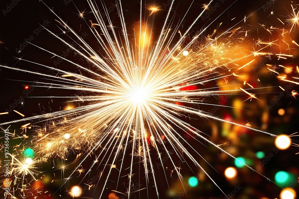 Sparkling Light Effect with Dazzling Sparkler Sparks and Energetic ...