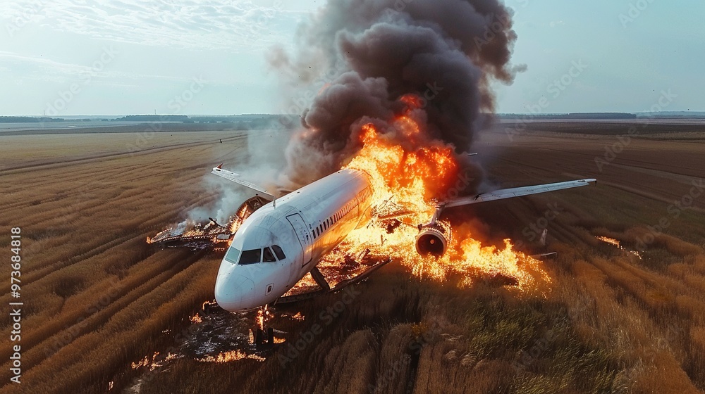 Emergency Landing Gone Wrong: Airplane Crashes and Catches Fire in a ...