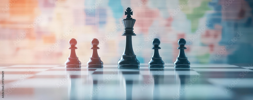 The intricacies of global trade wars, visualized as chess pieces on a ...