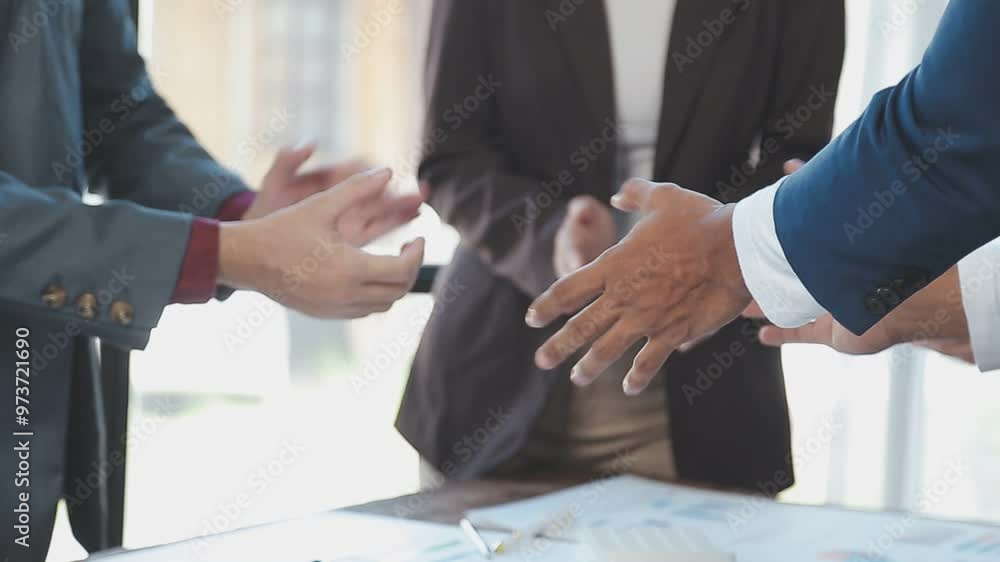 Business people clapping their hands in the meeting, congratulation and ...