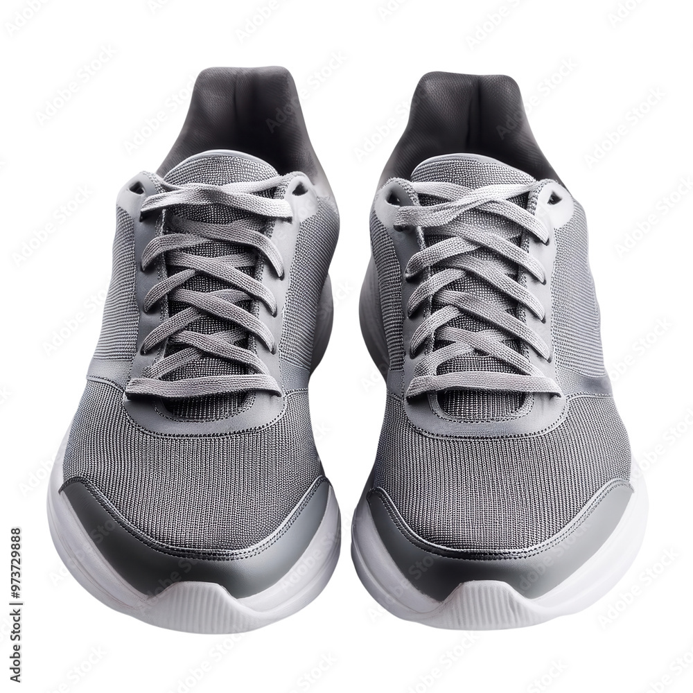 Stylish gray athletic shoe featuring a modern design and lace-up ...