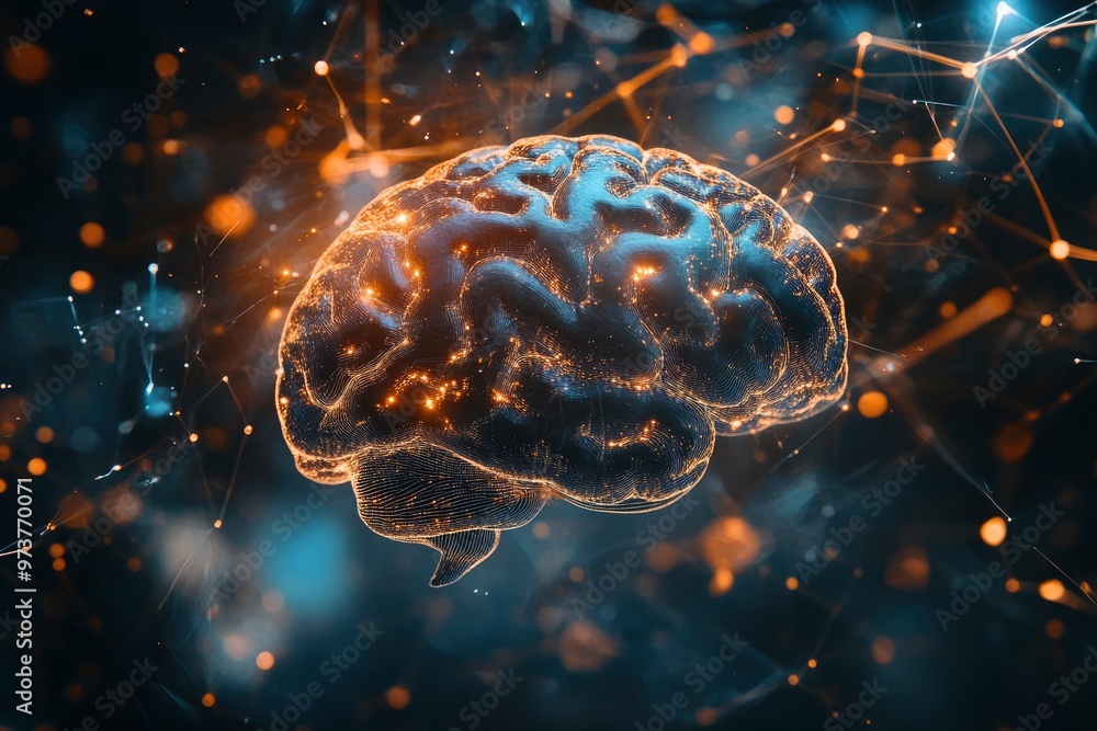 Deep learning. Mindfulness. Psychology.Brain Nervous System concept ...