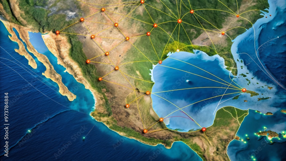 Aerial view of Mexico's drug trafficking routes and territory ...