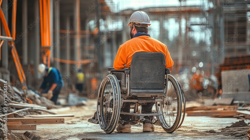 Construction workers with disabilities, utilizing adaptive tools and ...