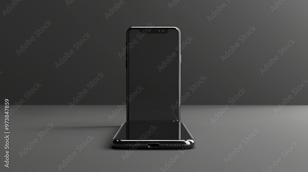 Realistic smartphone mockup. Mobile phone vector with isolated on white ...