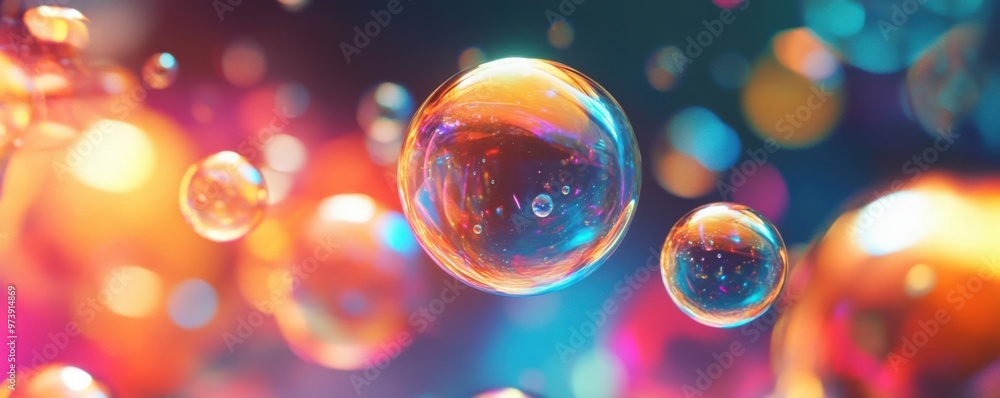 Abstract Visualization of Mental Health Journey with Floating Orbs of ...