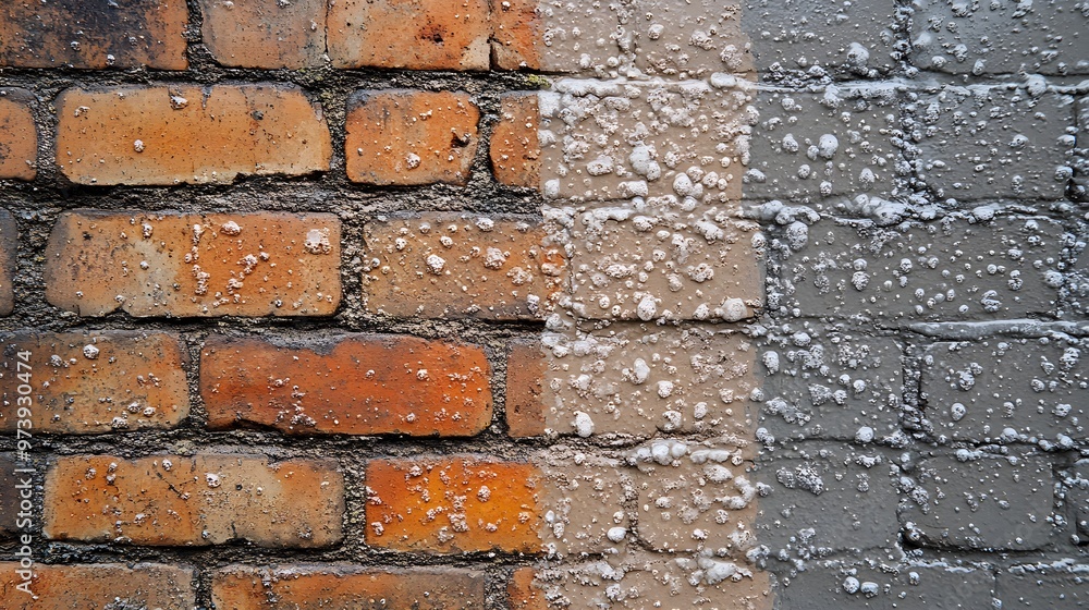 Time-lapse effect of a wall transformation, before and after power ...