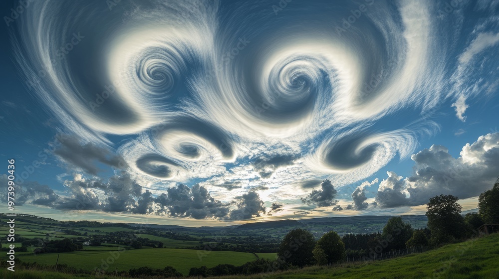 Peculiar clouds form circular patterns in the sky, as if nature is ...