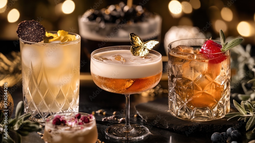 Gourmet cocktails, featuring luxury ingredients like truffle-infused ...