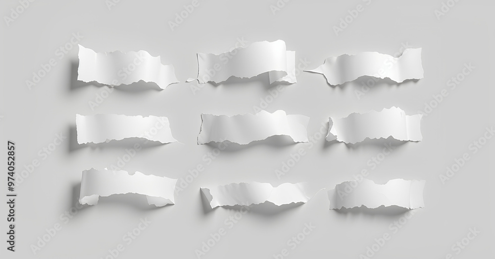 Blank white banderole mock up set, isolated, 3d rendering. Empty ...