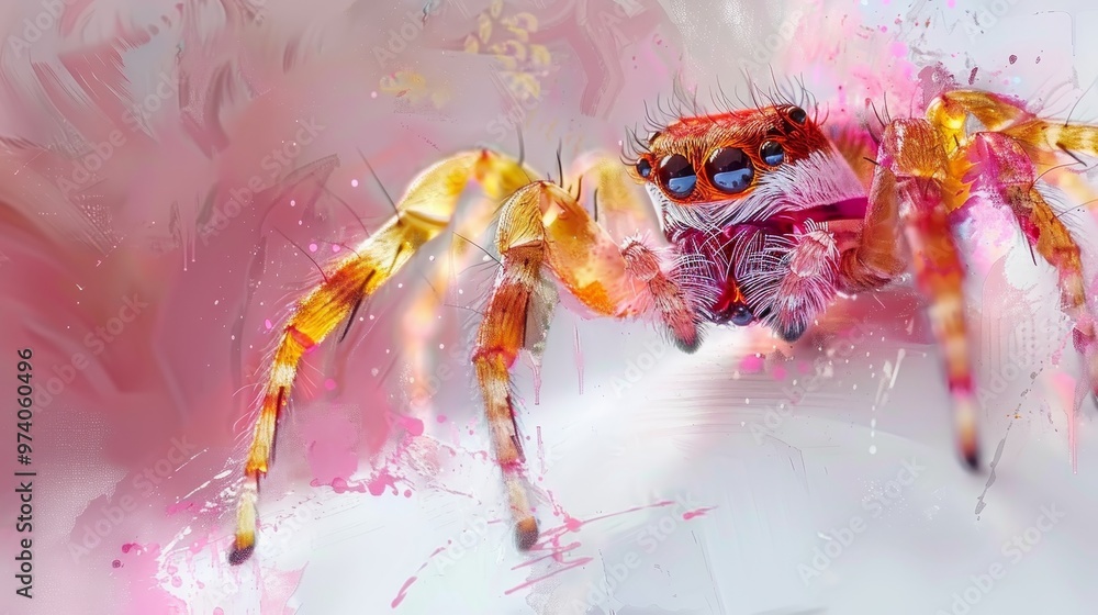 Realistic watercolor clipart of a creepy spider for halloween, isolated ...
