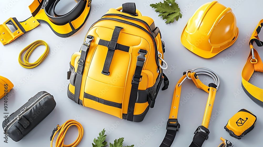Essential safety gear and equipment stand ready, the cornerstone of ...