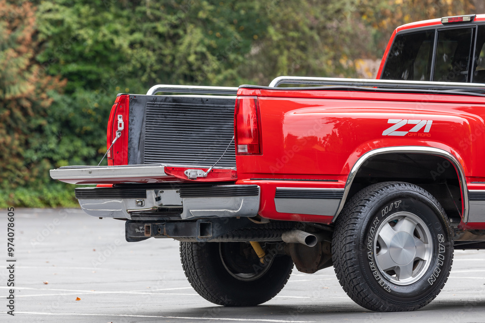 Portland, OR, USA - Oct 7, 2021 - 1997 Red Chevy Silverado 1500 Z71 ...