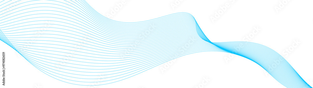 abstract blue line wave background. light lines wavy flowing dynamic in ...
