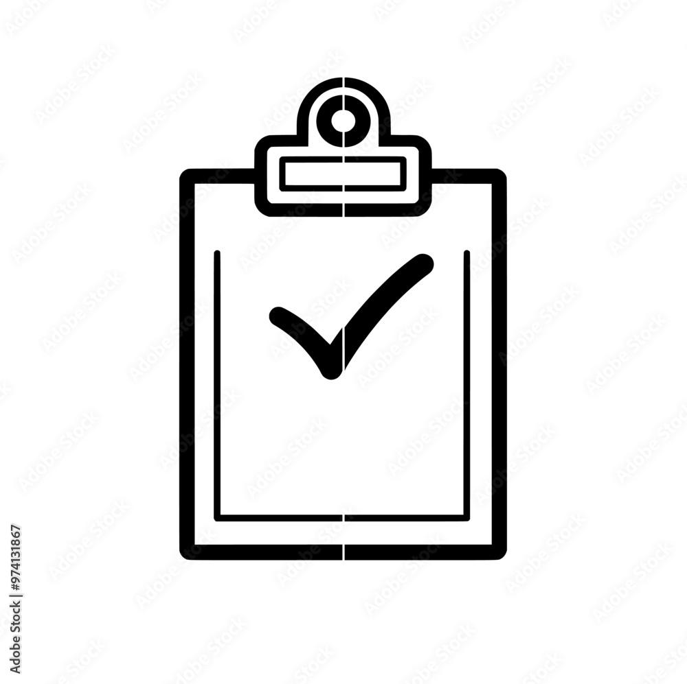 An outline style clipboard icon for website design, logo, and user ...