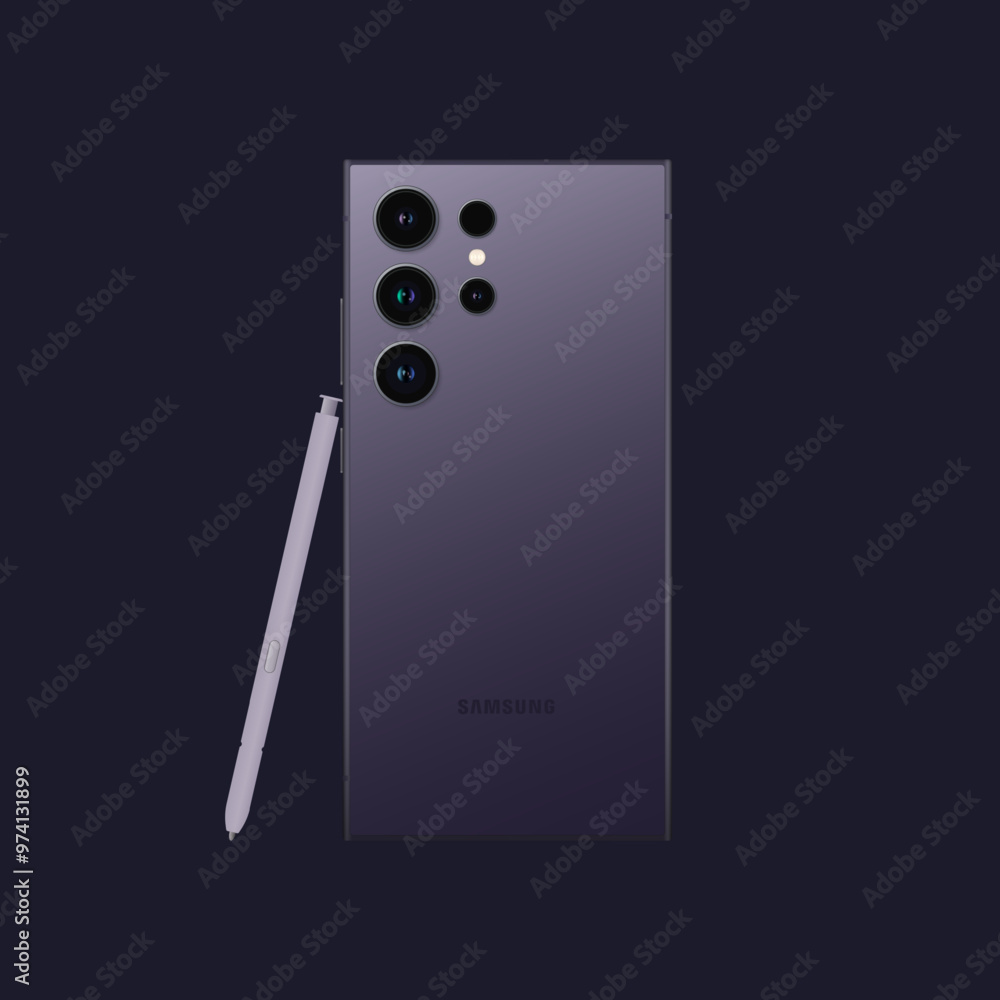 Samsung Galaxy S24 Ultra. Titanium purple color. Back view. New Galaxy ...