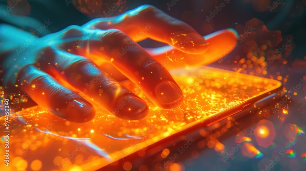 Dramatic scene of intense fiery flames blazing embers and scorching ...