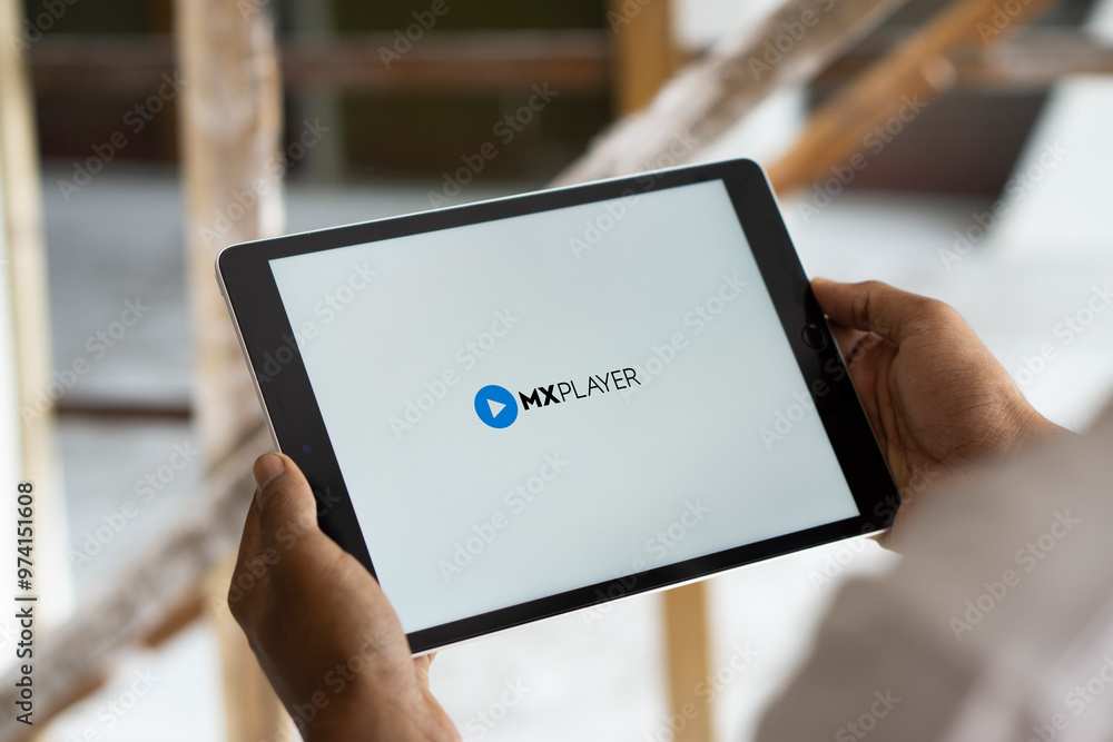 Dhaka, Bangladesh- 14 Sep 2024: MX Player logo is displayed on iPad. MX ...