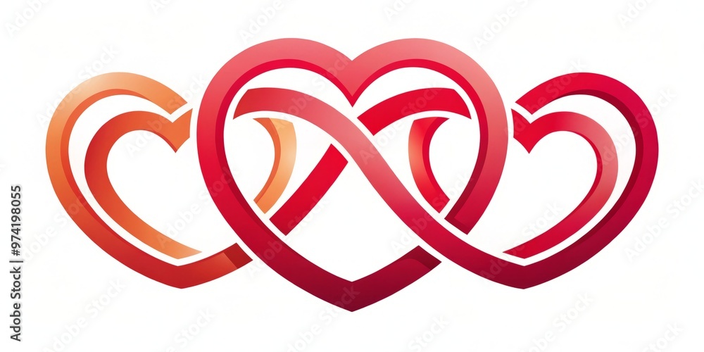 Heartwarming logo featuring interlocking hearts in a circular formation ...