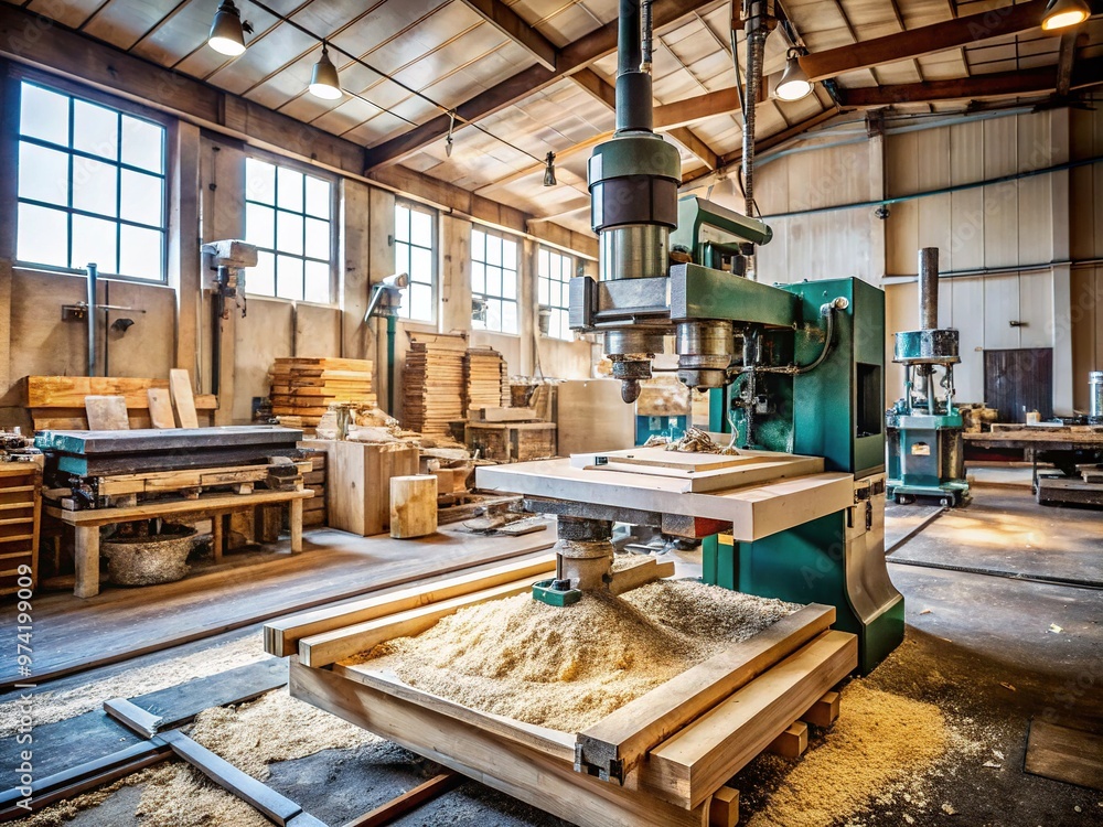 A modern CNC milling machine with precision cutting tools and ...