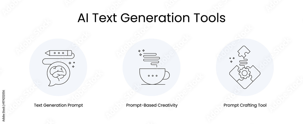 AI Text Generation Tools - Icons Representing: Text Generation Prompt ...