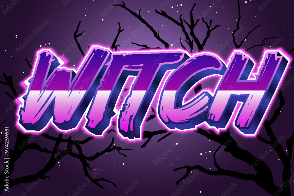 witch black magic text logo typography editable text effect font style ...