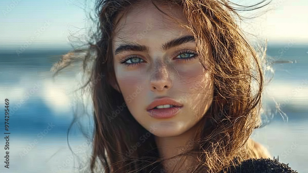 Stunning portraits of a model posing by the ocean, showcasing the ...