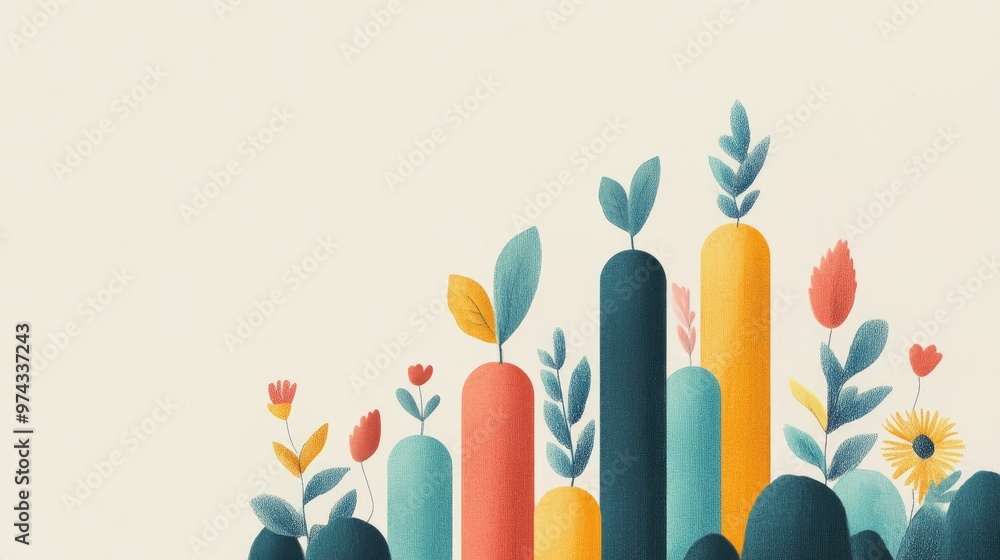 A barometer chart showcasing financial growth, with progressively ...