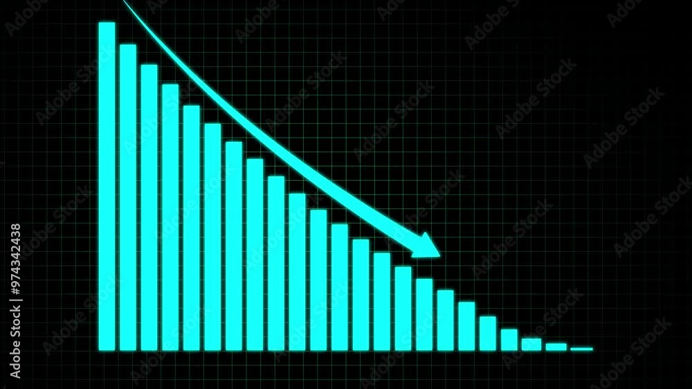 Graph Going down. Decline Failure Graph, Business loss Graph. 4k ...