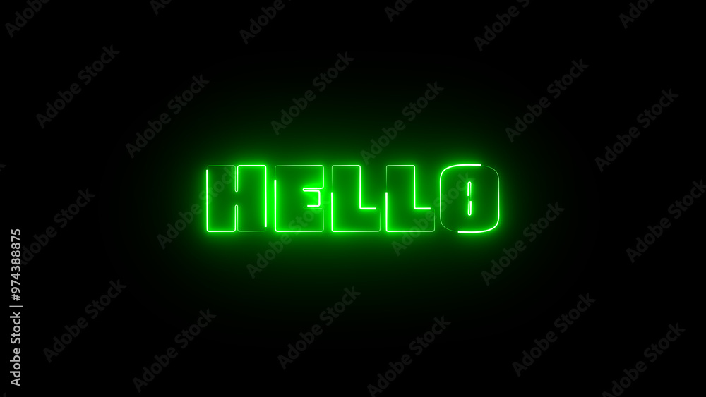 Hello text font with neon light. hello text effect neon style. Hello ...