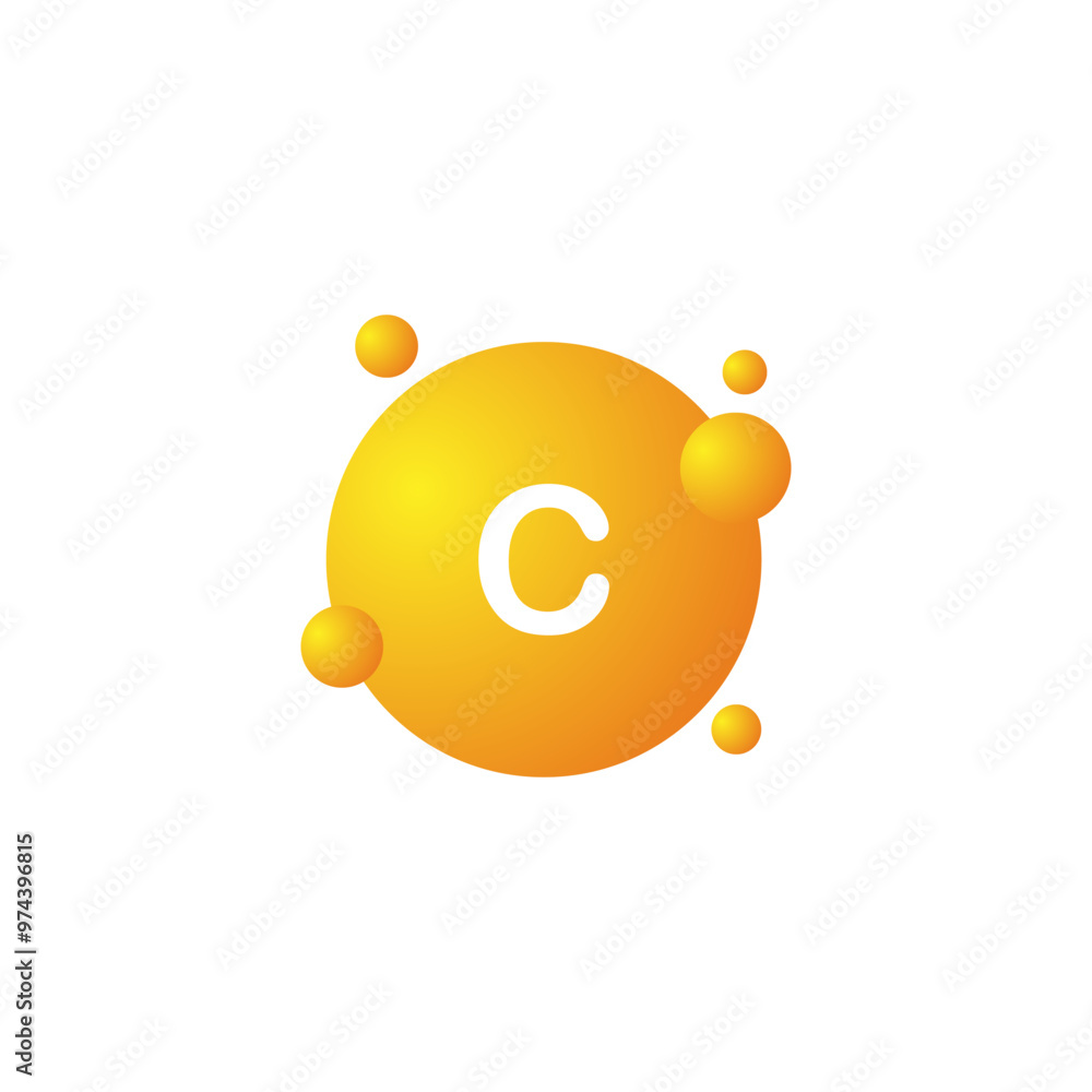 Carbon molecule icon. Molecule of Carbon. C. Chemical element ...
