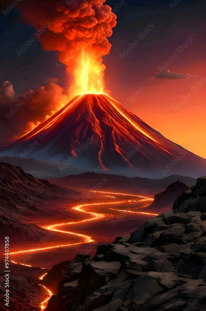 volcano erupting, volcano, alert mountain, fire lava, lava mountain ...