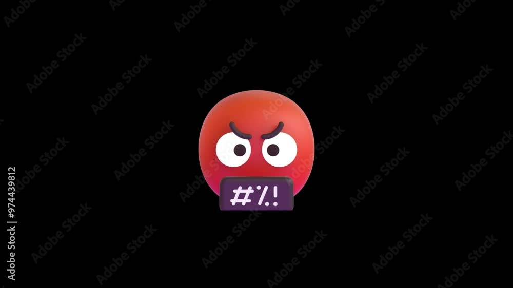 Angry Face Face Animated Emoji. Alpha channel, transparent background ...