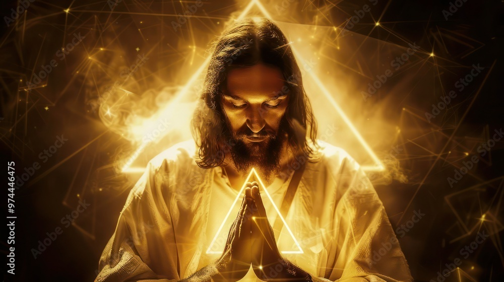 Visualize Jesus symbolizing the beginning and end with the alpha omega ...