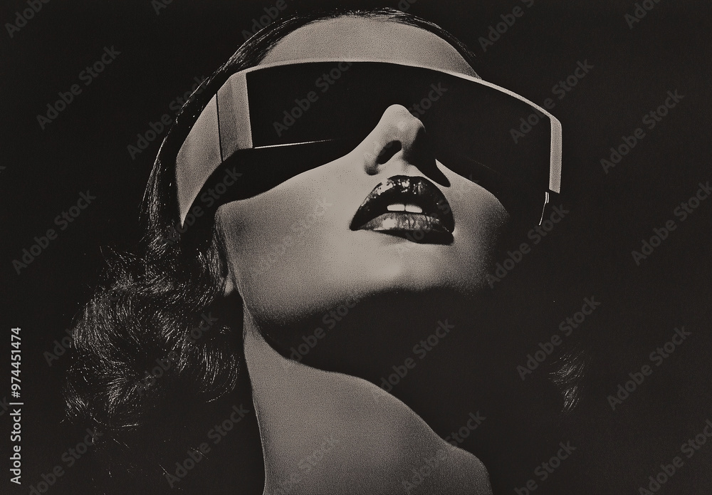 50s retro style portrait of a woman in a fashion pose wearing ...