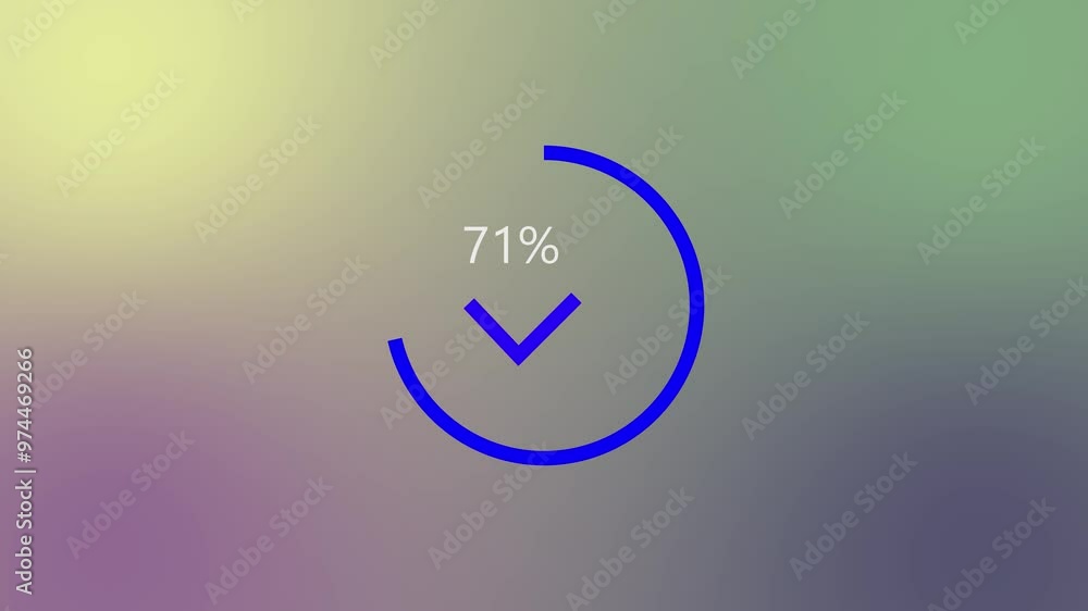 Modern blue check mark icon animation on a gradient background. Success ...