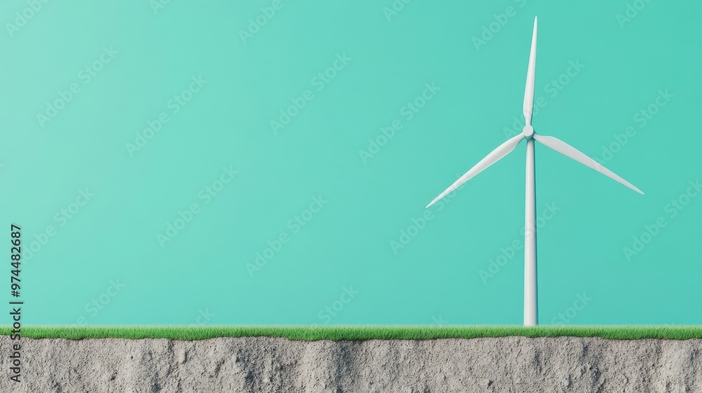 Renewable energy wind turbine with Cross-section of wind turbine tower ...