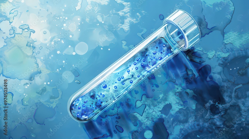 Blueprint of a test tube used in a bacterial culture experiment ...