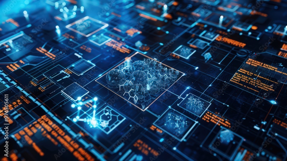 Blueprint of the periodic table with interactive elements explaining ...